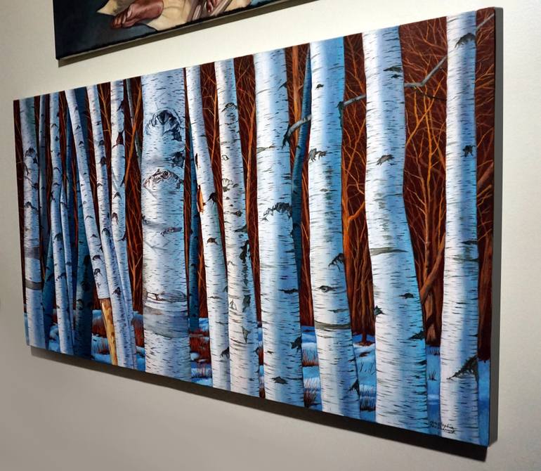 Birch Trees in the Forest in Elk County Painting by Christopher ...