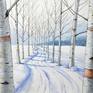 Birch Trees along the Curvy Road Painting by Christopher Shellhammer ...