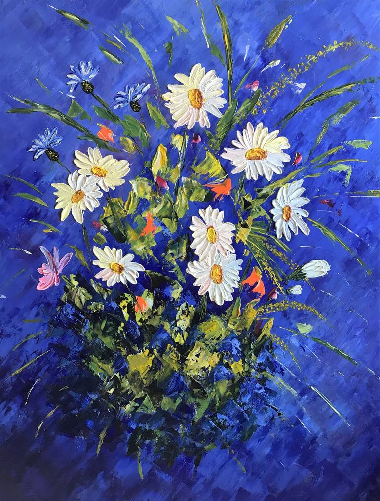 Wild Flowers Painting by Nadia Vysochanskaya | Saatchi Art