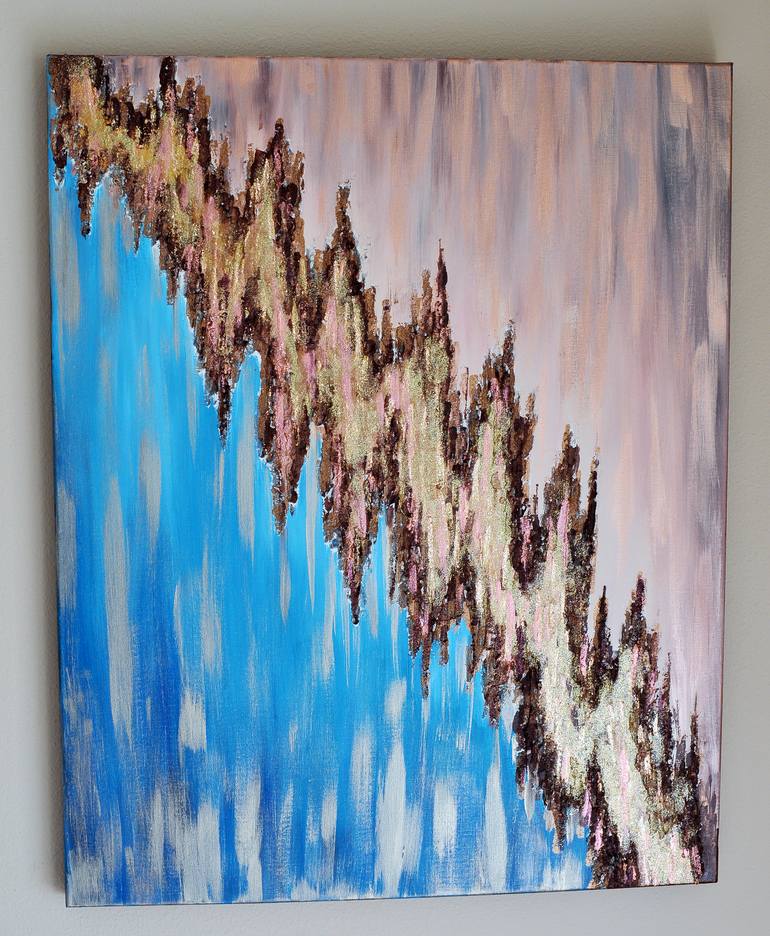 Zigzag Sparkles Painting by Natalia Karapunarly | Saatchi Art