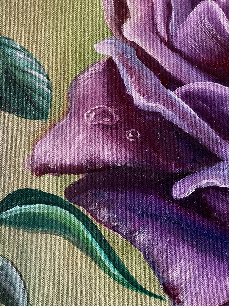 PURPLE ROSE Painting by Natalia Karapunarly | Saatchi Art