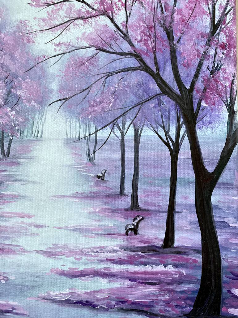 PINK BLOOM Painting by Natalia Karapunarly | Saatchi Art