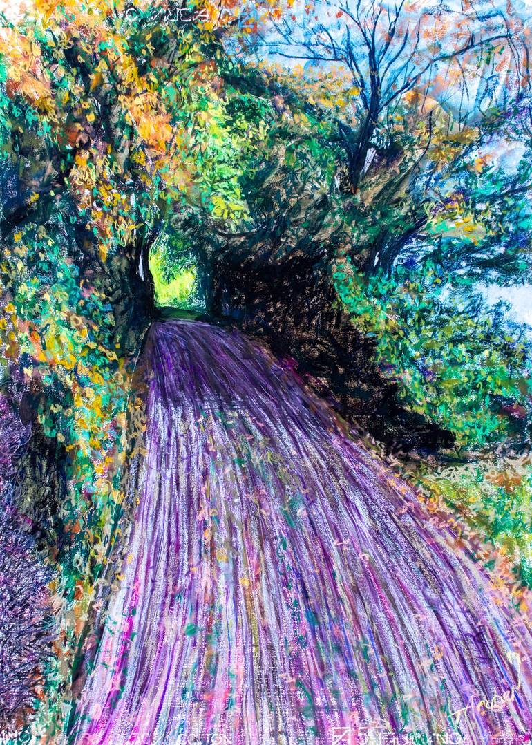 Pouilly Path Drawing by Terry Archer | Saatchi Art