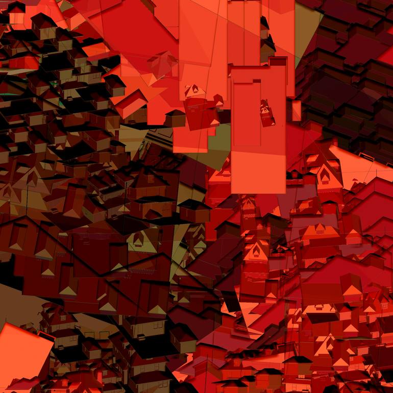 Amoncellement houses 32 1610 - Limited Edition of 1 Mixed Media by ...