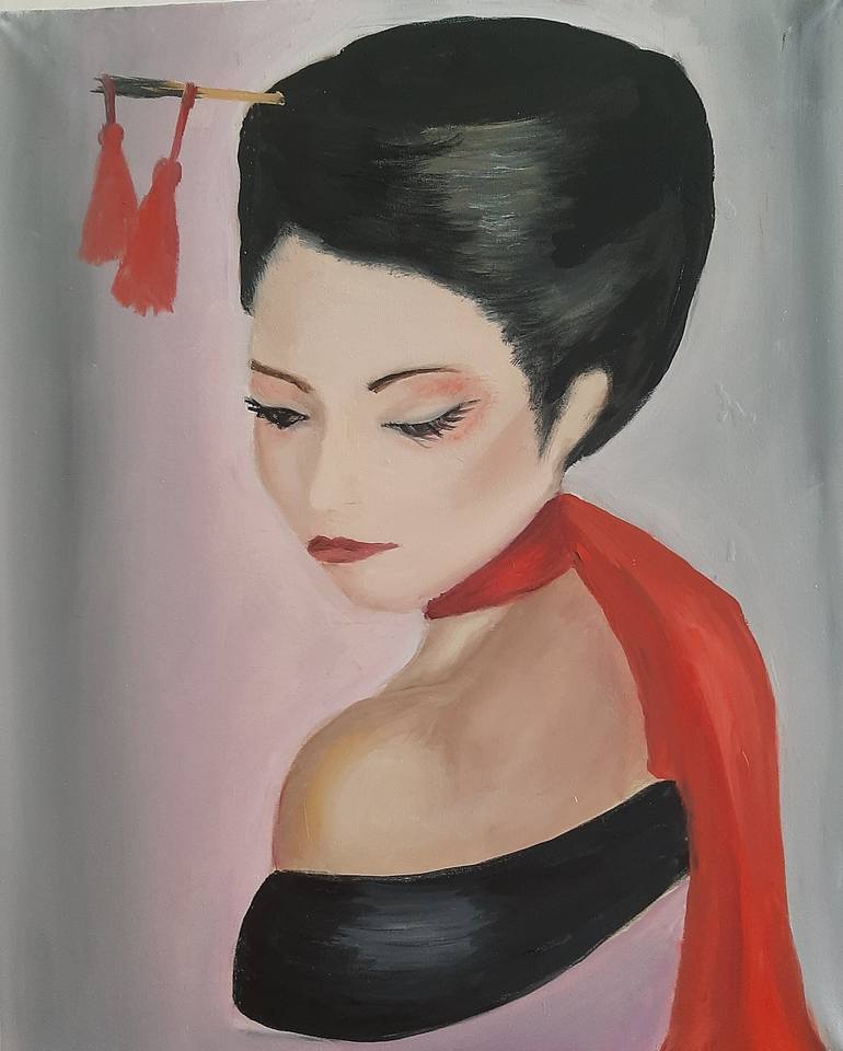 Geisha Painting by LIDI FON RID Semenova Lidiya | Saatchi Art