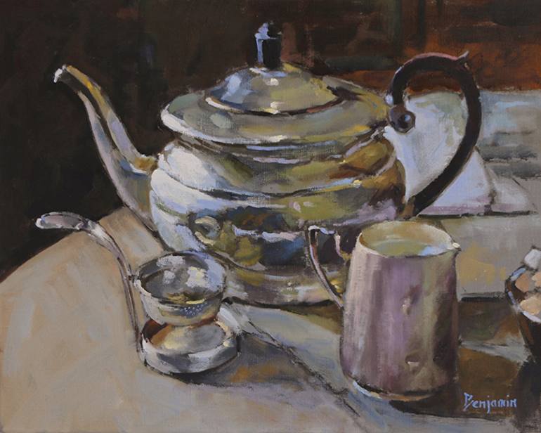 Afternoon Tea in the Cotswolds Painting by Teresa Benjamin | Saatchi Art