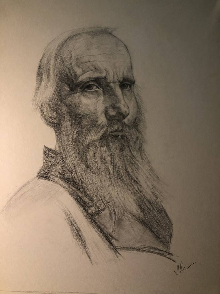 V. Savinsky’s portrait copy Drawing by Julia Lvovich | Saatchi Art