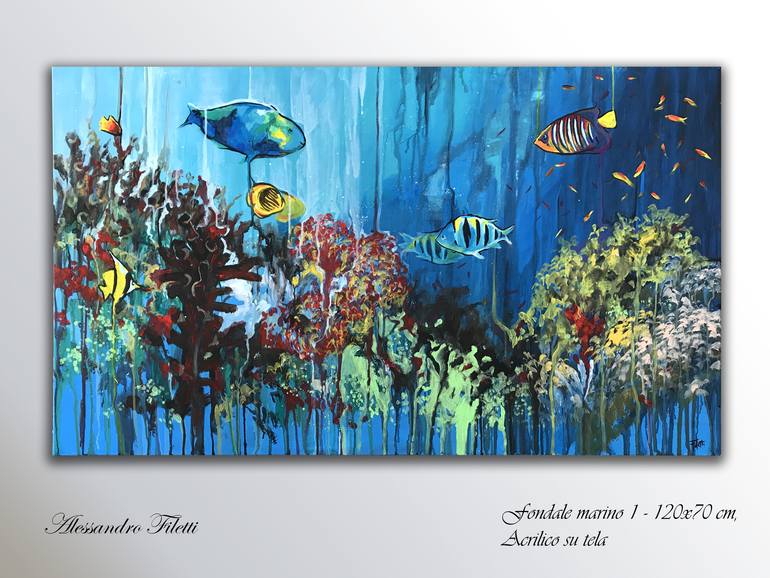 Fondale marino 1 Painting by Alessandro Filetti | Saatchi Art