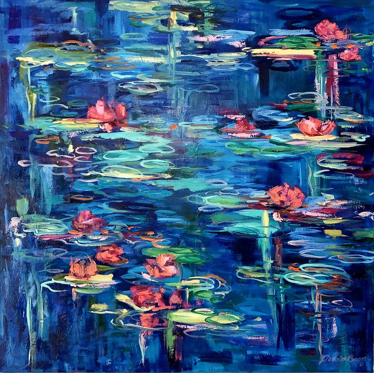 Water lily Painting by Julia Borg | Saatchi Art