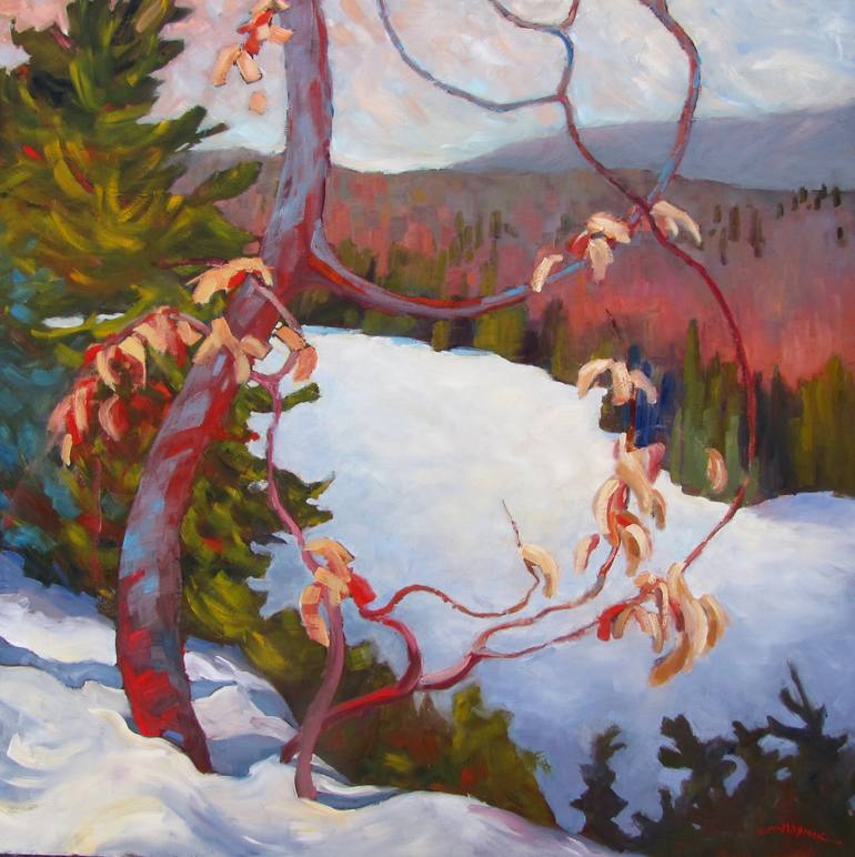 Winter Beech Painting by Kathy Haycock | Saatchi Art