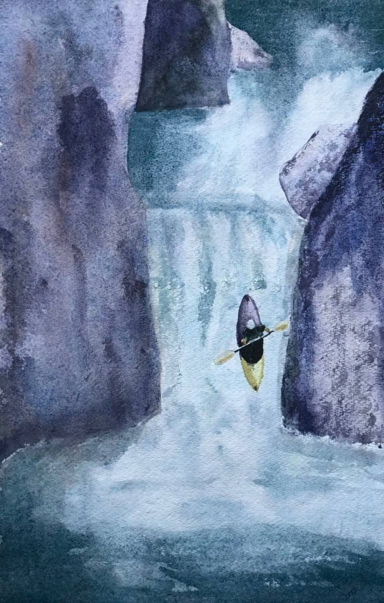 Whitewater Kayak Watercolor Painting by James Fouty | Saatchi Art