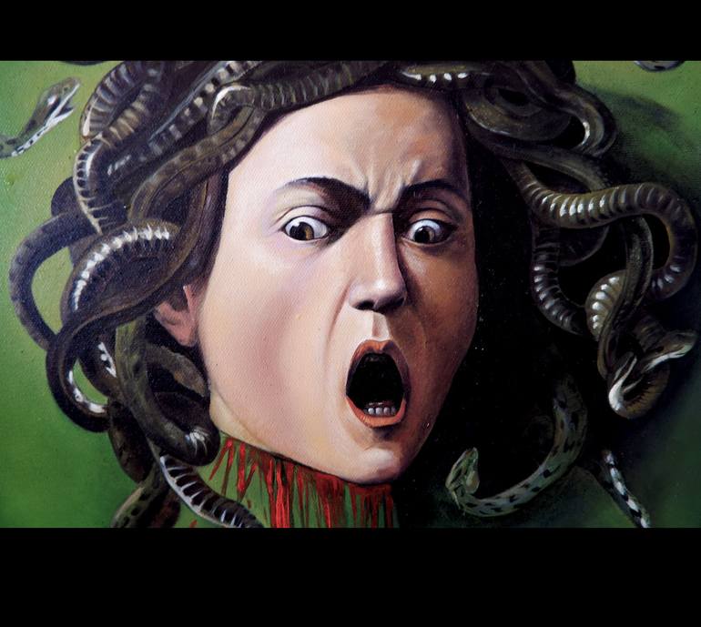 Gorgone - after Caravaggio Painting by Andrea Bennati | Saatchi Art