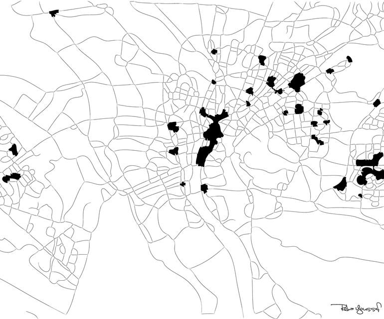 Cairo’s Urban lines Drawing by Roba Youssef | Saatchi Art