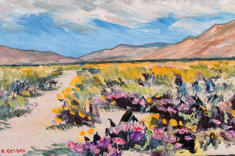 Borrego Desert in Bloom Painting by Robert Gerdes | Saatchi Art