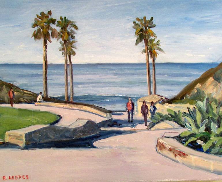 Beach Cove San Diego Painting by Robert Gerdes | Saatchi Art