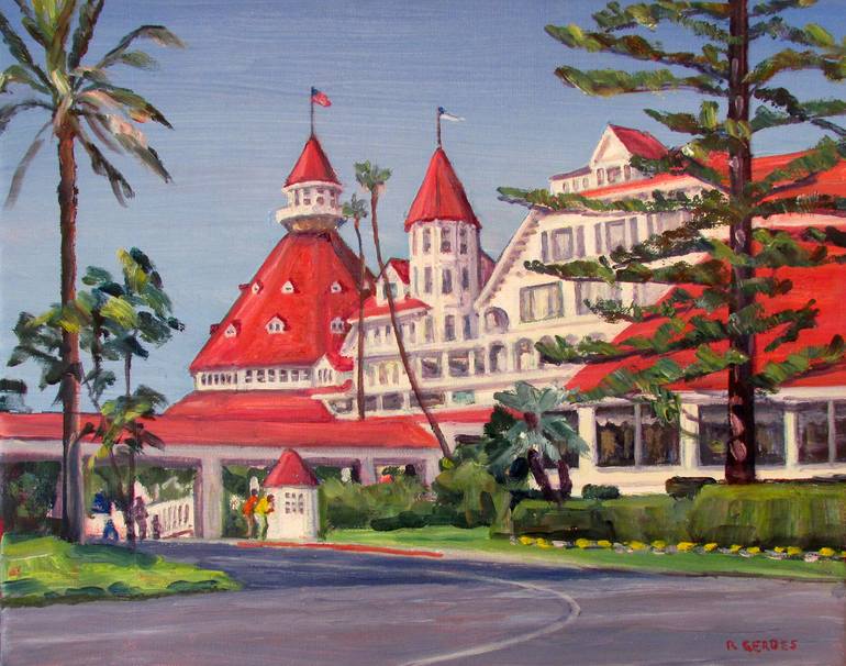 Hotel del Coronado arrivals Painting by Robert Gerdes | Saatchi Art