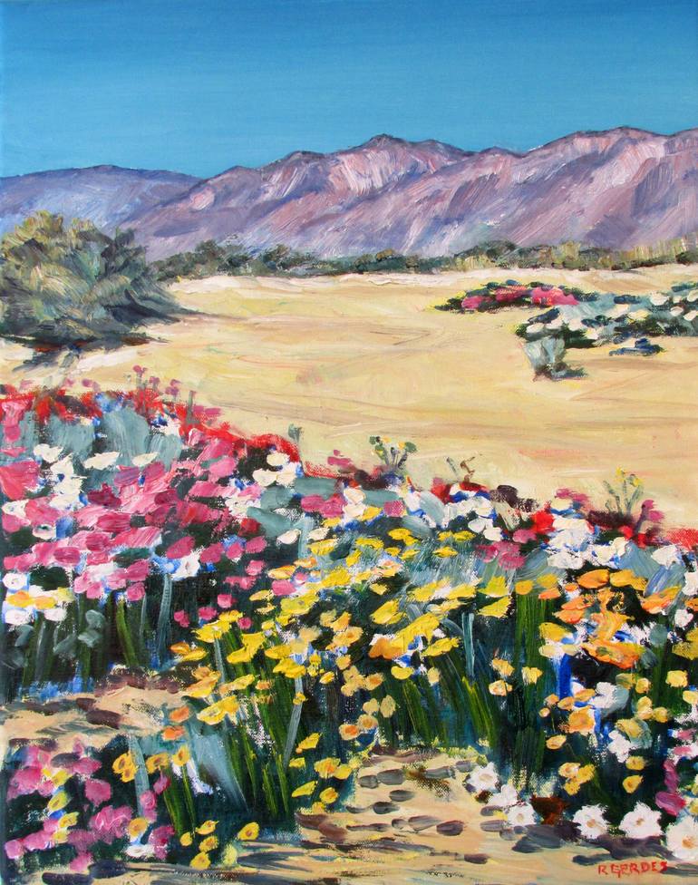 The Desert in Bloom Painting by Robert Gerdes | Saatchi Art