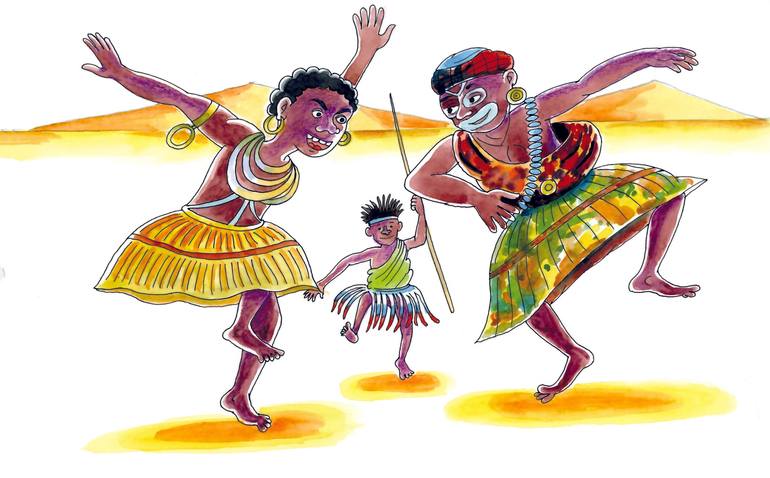 African dance Drawing by Bakhtiyor Kakharov | Saatchi Art