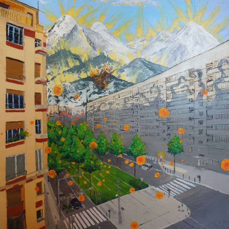 Boulevard Foch Ferrie Painting by Justine Beguin | Saatchi Art