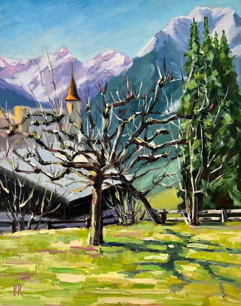 Finally it's spring. Palace. Gstaad. Painting by Victoria Rechsteiner ...
