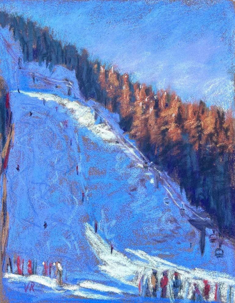 Italian black slope plain air soft pastel Painting by Victoria ...
