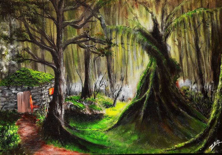 Forest Landscape... Painting by Xzen Art Studio | Saatchi Art