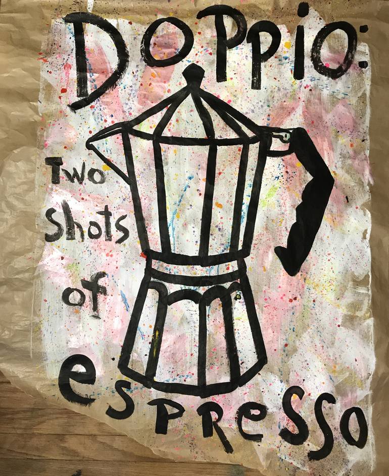 Doppio Italian Coffee Painting by Patricia Nolan-Brown aka Troods ...