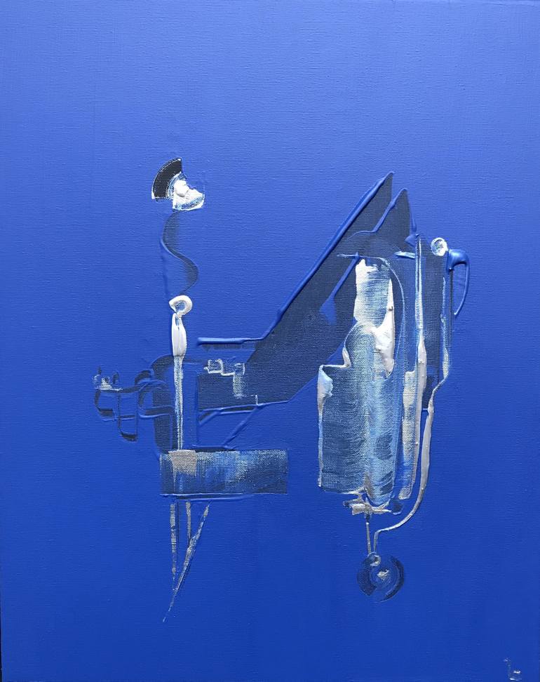 Blue and Silver Painting by Lisa Cardenas | Saatchi Art