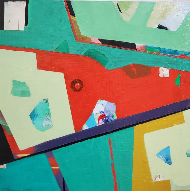 Abstract In Red and Green Painting by Lori Markman | Saatchi Art