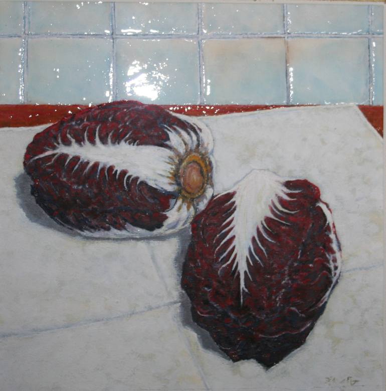 red chicory Painting by quintino lequaglie | Saatchi Art