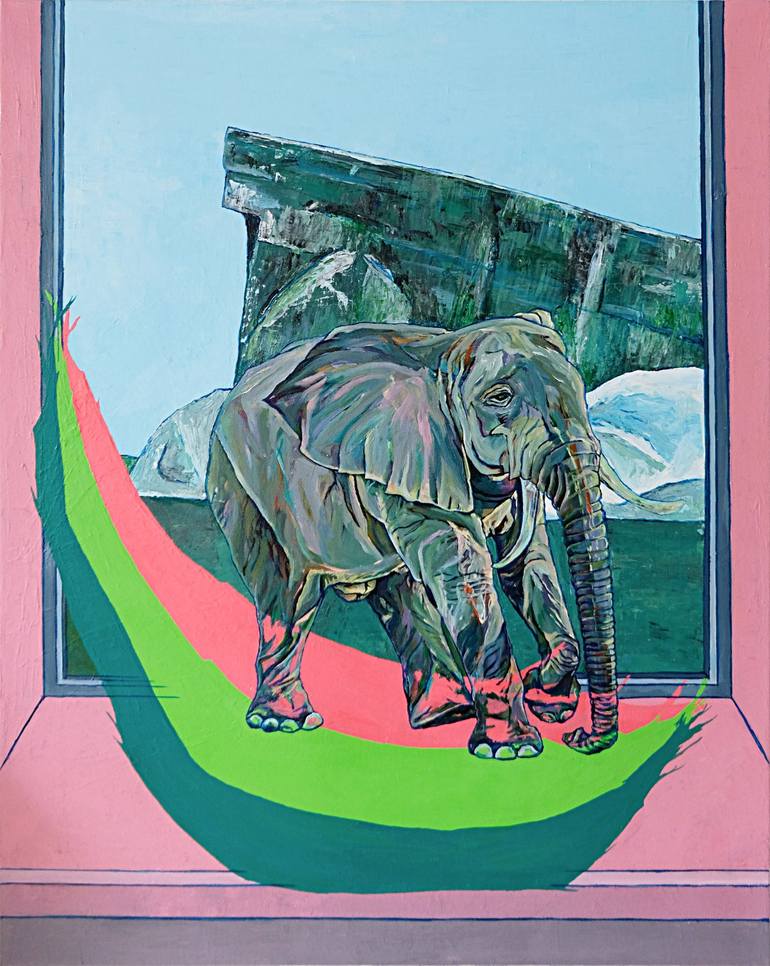 Window_2.1_Elephant Painting by Ana Kim | Saatchi Art