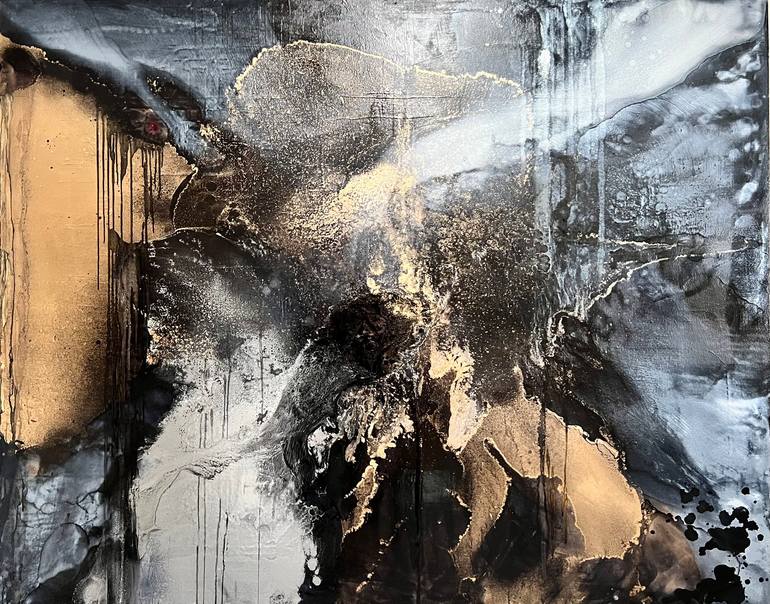 Black Gold Painting by Barbara Mink | Saatchi Art
