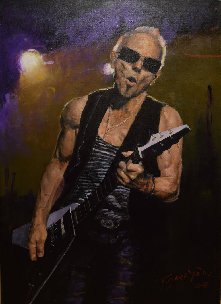 Rudolf Schenker Scorpions Painting by Syria Draws | Saatchi Art