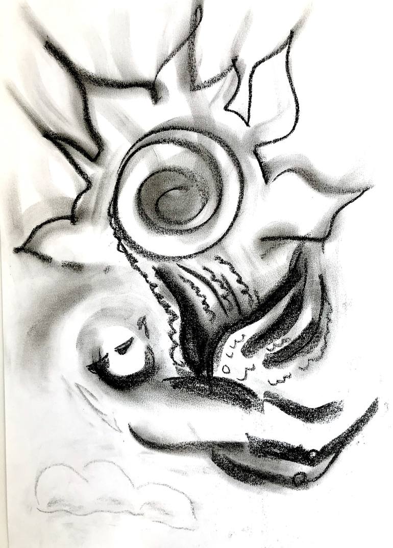 The Sun and The Angel Drawing by Vera Selezneva | Saatchi Art