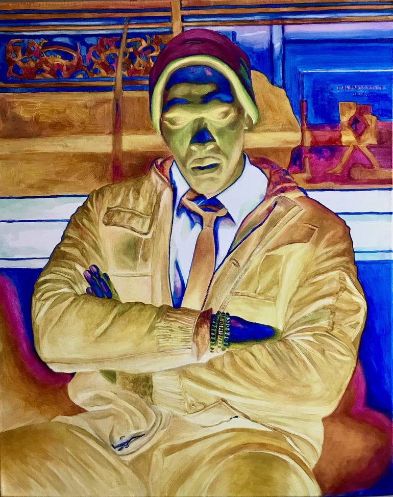 Sleeping Stranger Painting by Olga Burenkova | Saatchi Art