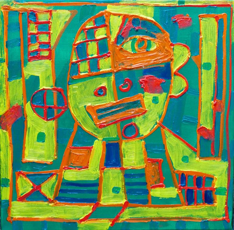 Head with one eye Painting by Karl-Karol Chrobok | Saatchi Art