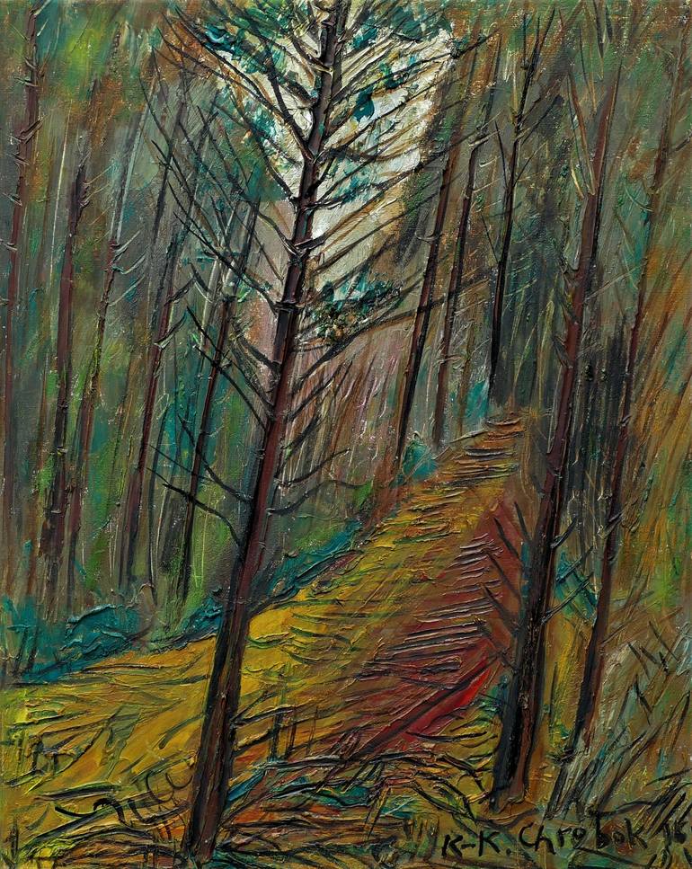 German forest no.6 Painting by Karl-Karol Chrobok | Saatchi Art