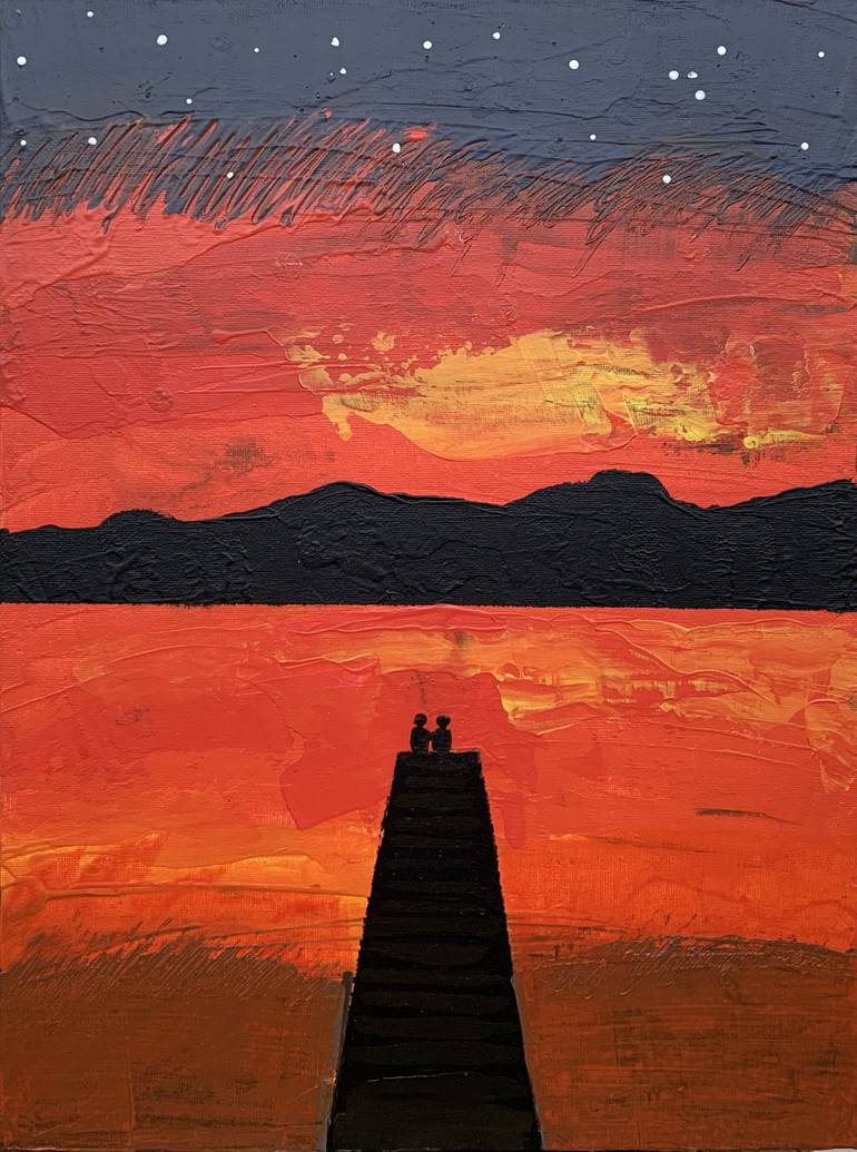Sunset at the seaI Painting by Gubernatorov David | Saatchi Art
