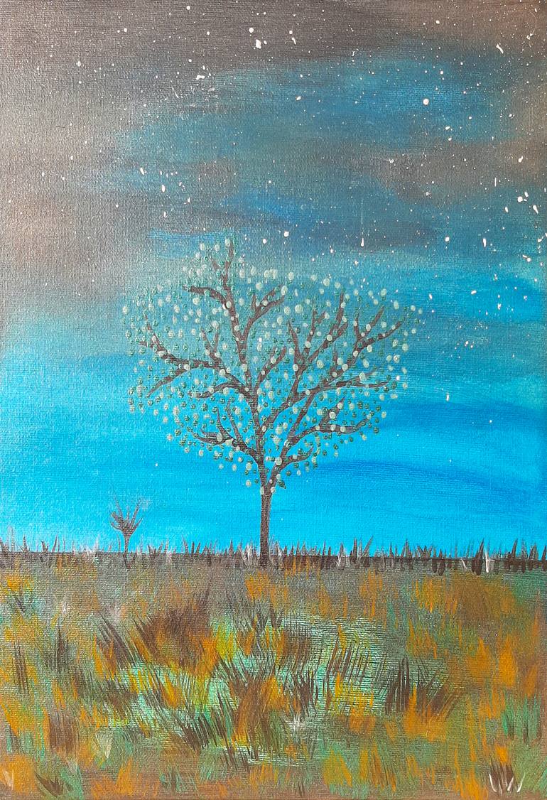 Plateau Tree Painting by Gubernatorov David | Saatchi Art