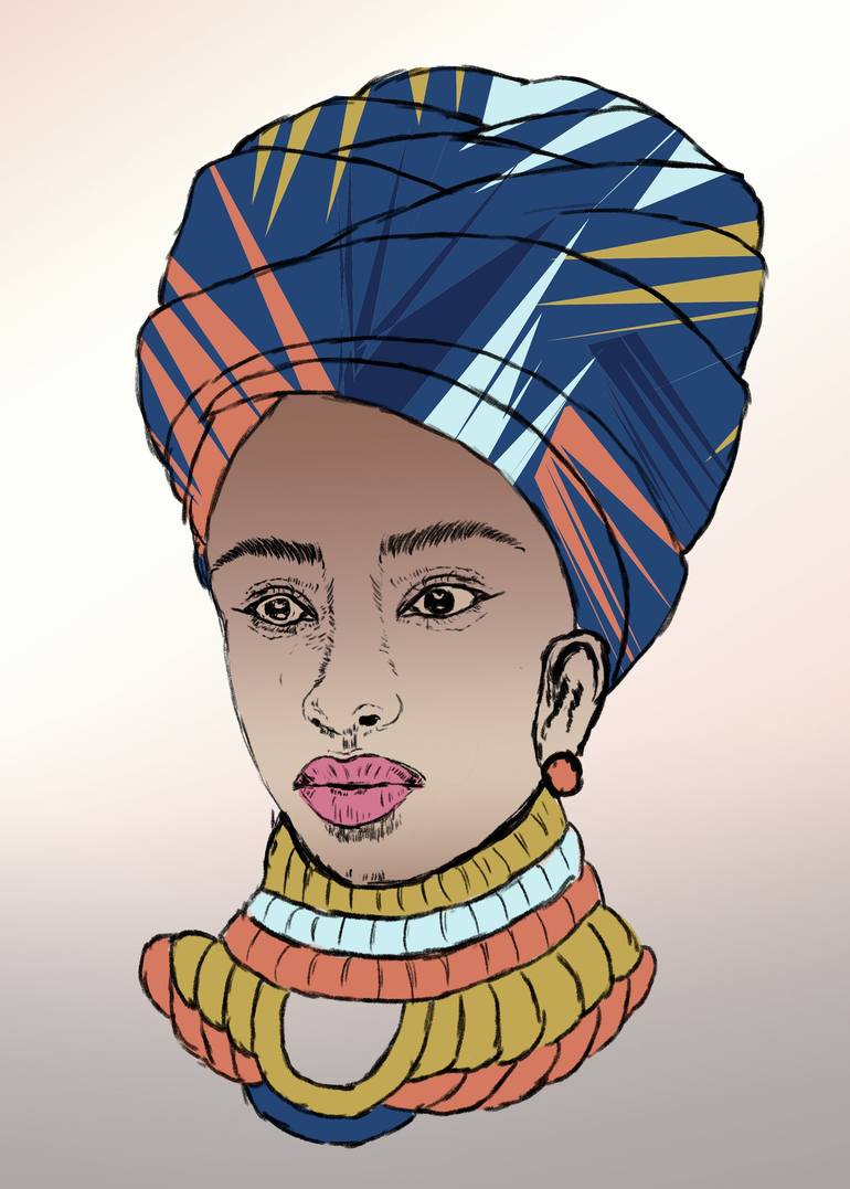 African Tribal Women Drawing by Shafiqul Islam | Saatchi Art