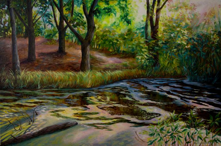 Overgrown pond Painting by Anna Berezina | Saatchi Art