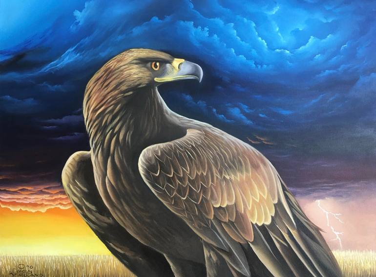 golden eagle Painting by diego arellano | Saatchi Art