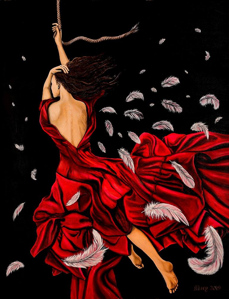Falling angel Painting by Art by Mary | Saatchi Art