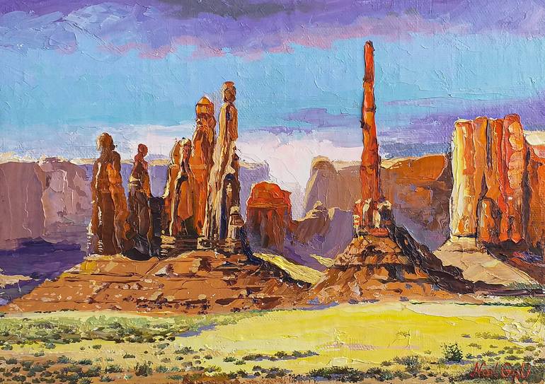 Monument Valley. Colorado Plateau. Magic mountain. Original artwork ...