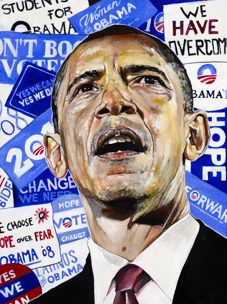 Obama Painting by Michela Demas | Saatchi Art