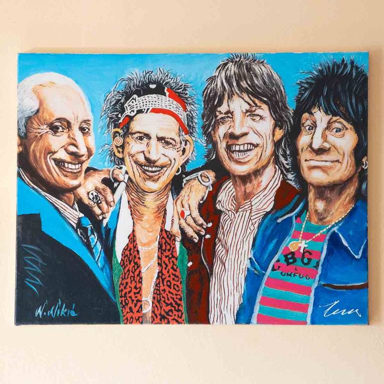 The Rolling Stones, Acrylic painting on canvas Painting by Filip ...