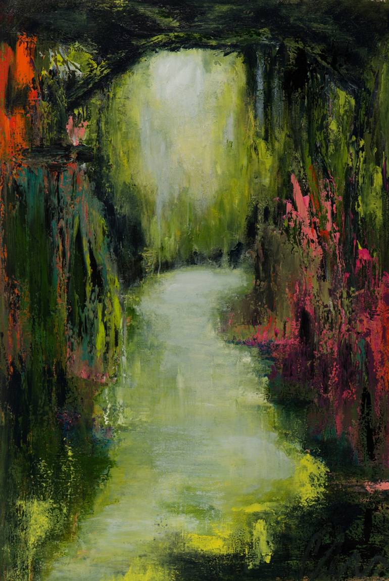 The River Flows Painting by Charlene Falk | Saatchi Art