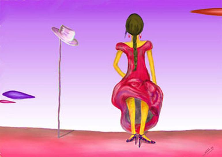 Gypsy, stick with a hat and re Photography by Chon art | Saatchi Art