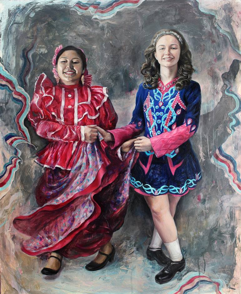 Julisa and Hailey Painting by Janice Yang | Saatchi Art