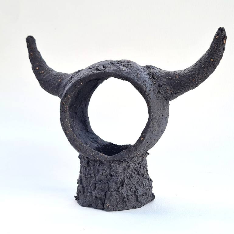 Thin Horned Mini'taur Sculpture by Jeremiah Krage | Saatchi Art